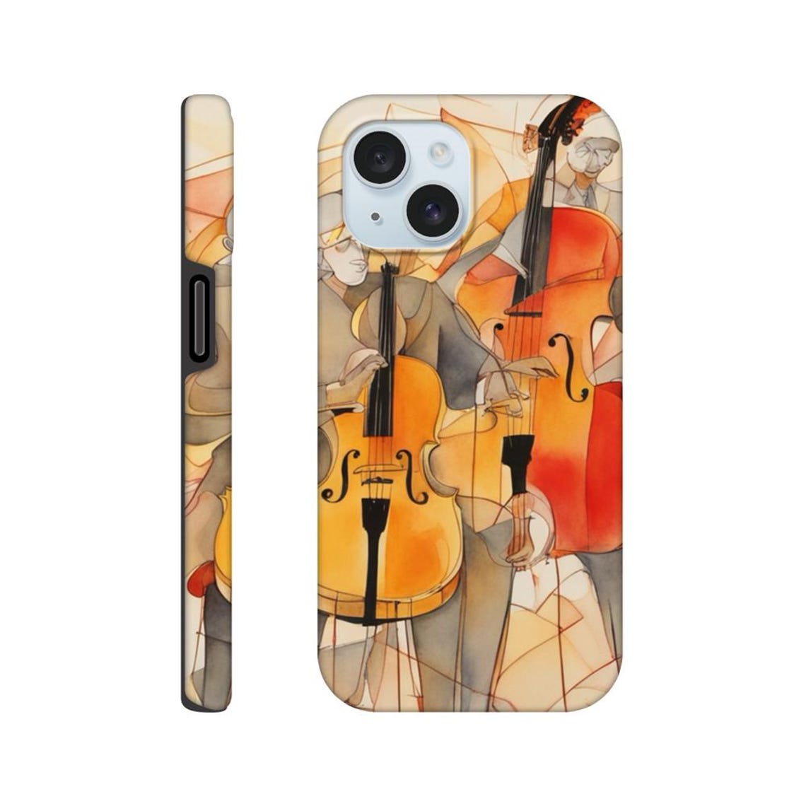 Jazz Musicians Phone Case – Artistic Cello and Bass Design - Etsy