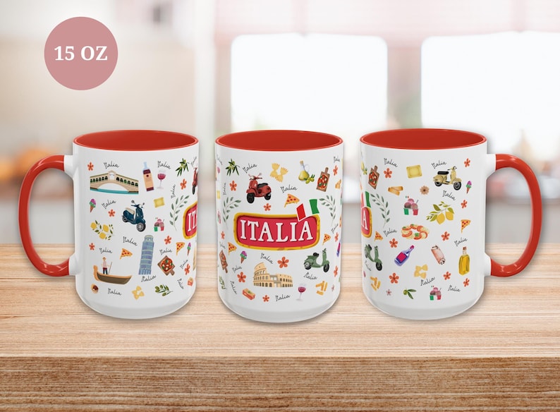 Italia Mug Italia Mug Italy Coffee Mug Italy Flag Mug Italy Traveller ...