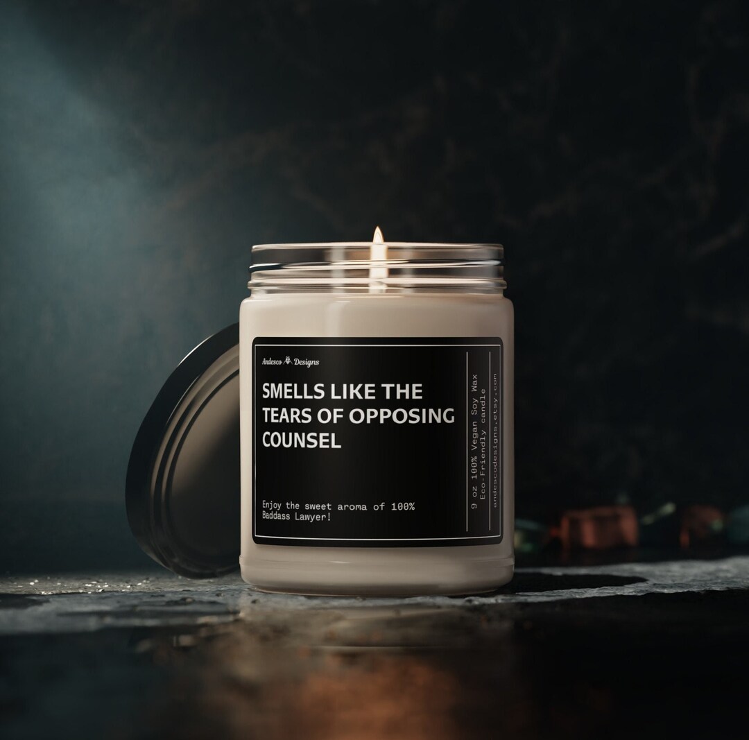 Smells Like the Tears of Opposing Counsel Candle Funny Gift for Lawyer ...