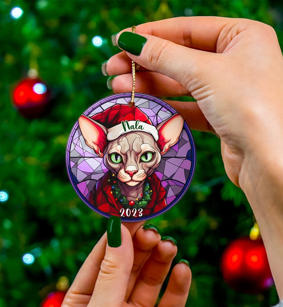 Personalized Sphynx Cat Ornament Sphynx Christmas Ornament Cat Sphynx ...