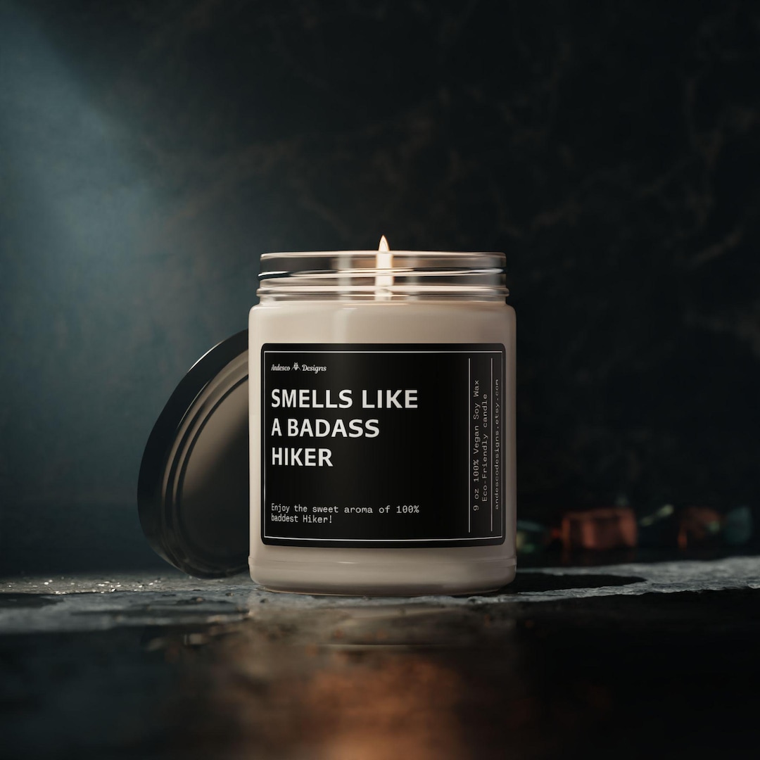 Smells Like a Badass Hiker Candle Funny Gift for Hiker Gift for Men ...