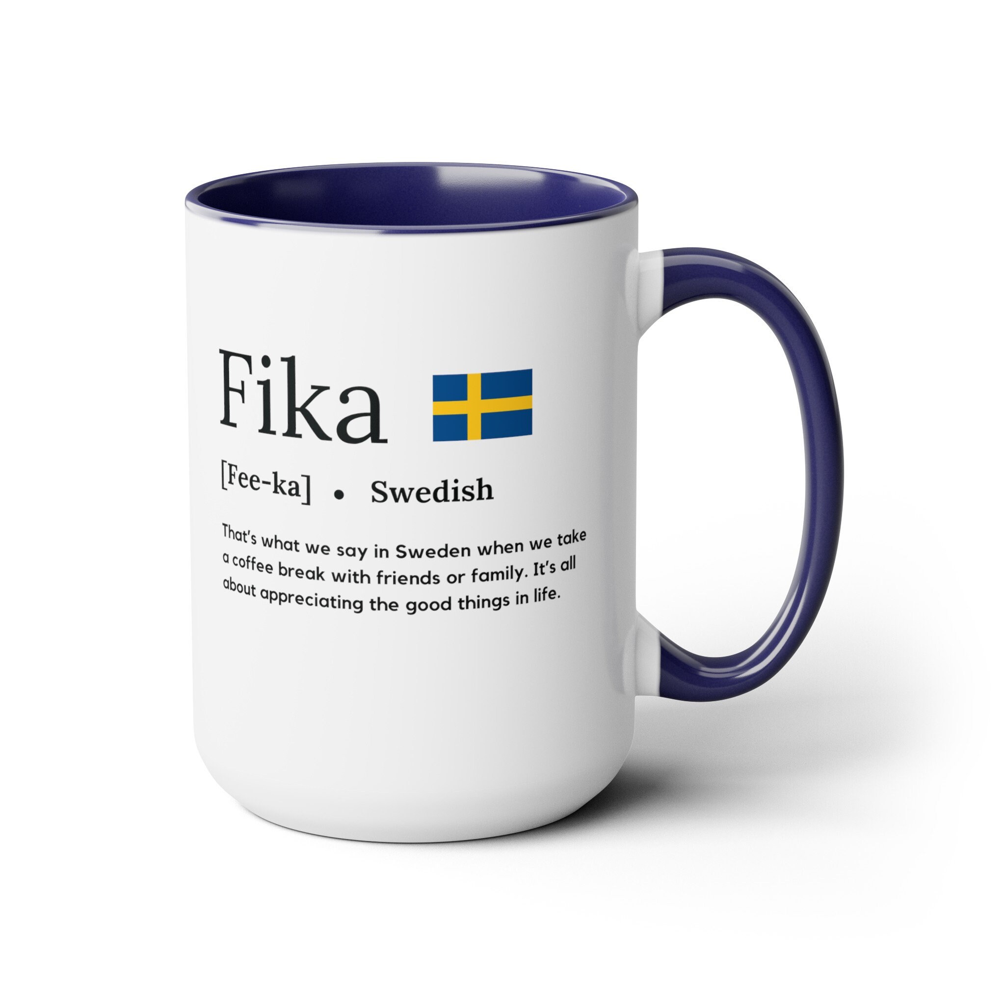Fika Definition Mug Swedish Mug With Swedish Flag Unique Swedish Gifts ...