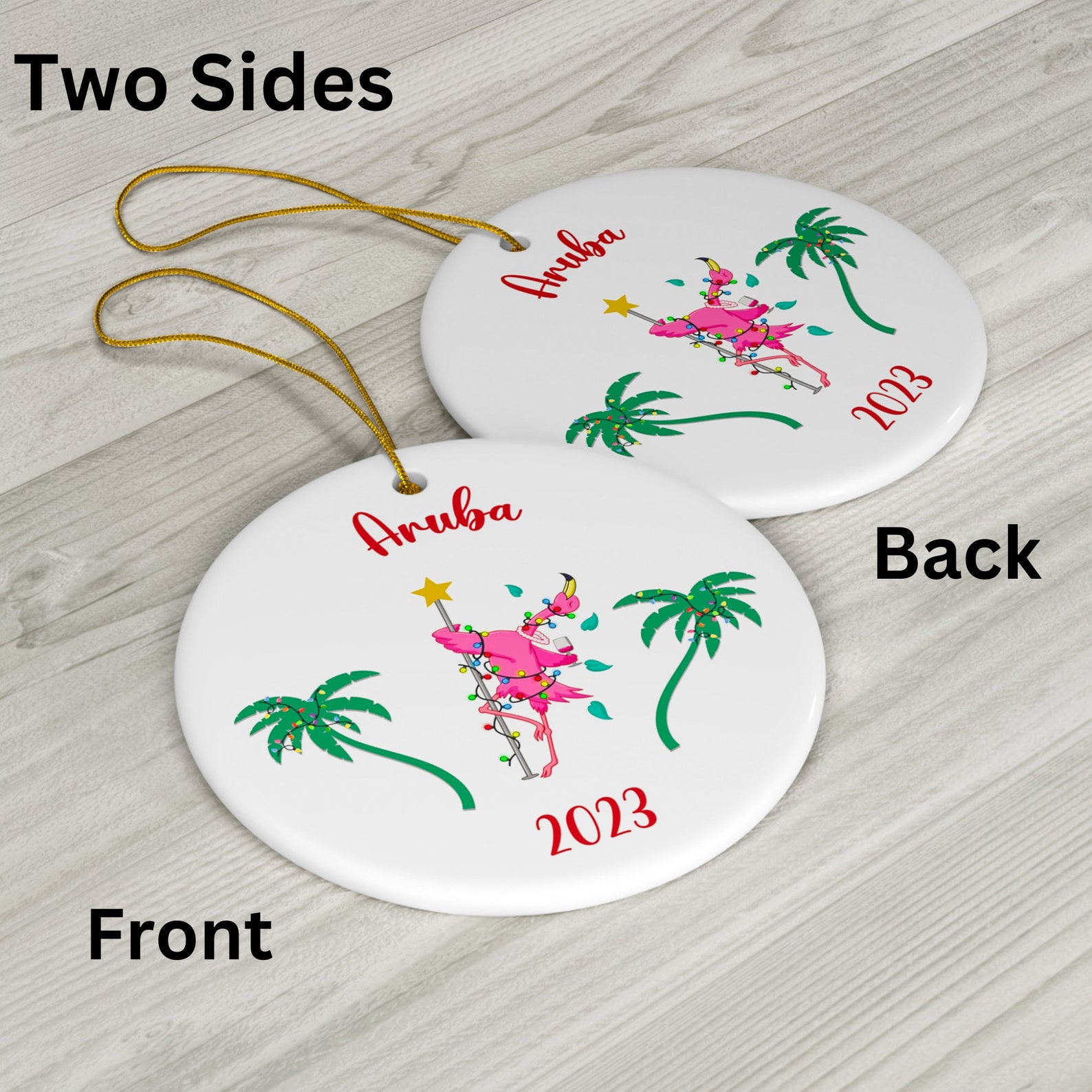 Aruba Ornament Flamingo Ornament Aruba Christmas Ornament Ceramic Aruba ...