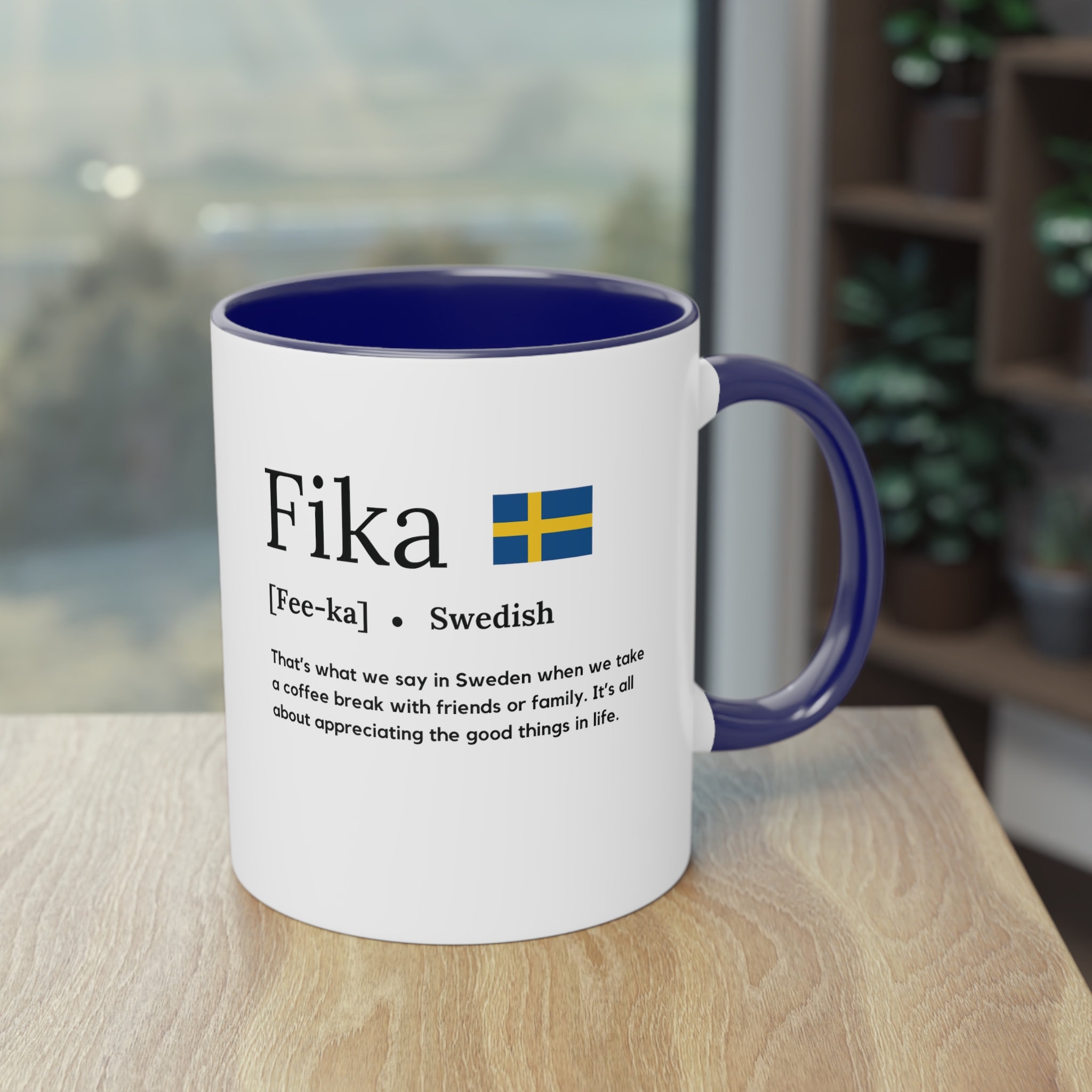 Fika Definition Mug Swedish Mug With Swedish Flag Unique Swedish Gifts ...