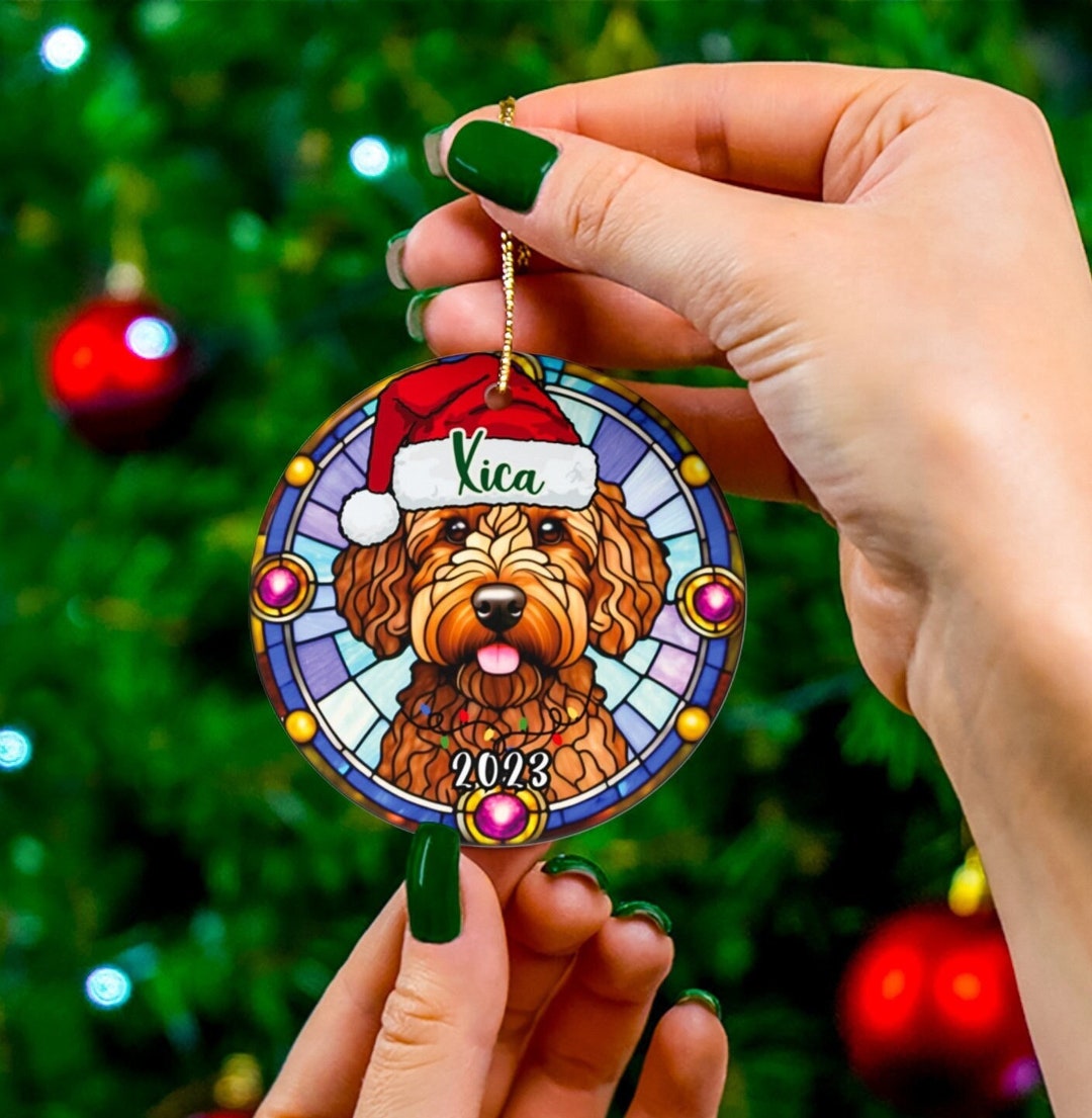 Custom Brown Goldendoodle Ornament Personalized Goldendoodle Christmas ...