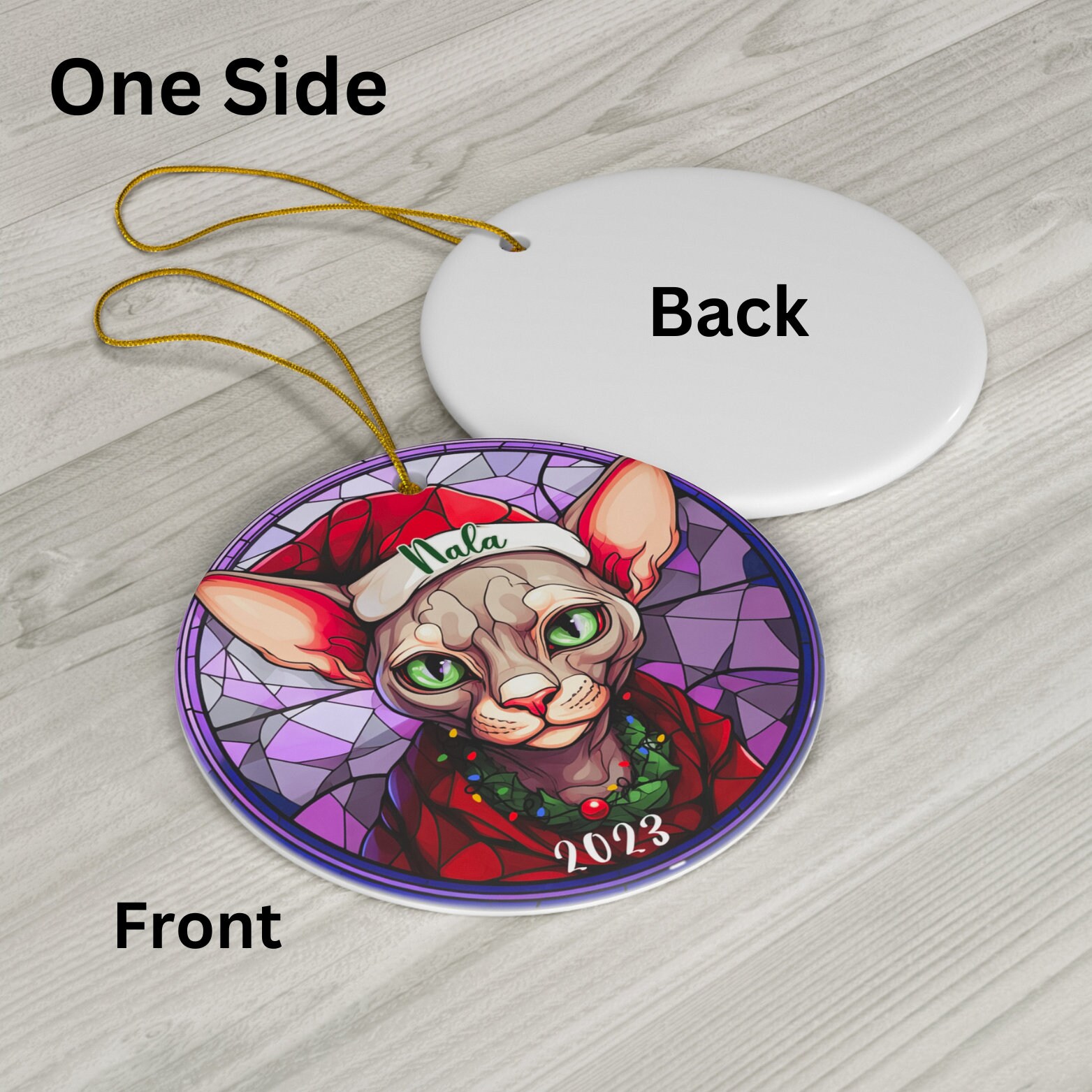 Custom Sphynx Cat Ornament Sphynx Christmas Ornament Cat Sphynx Cat ...