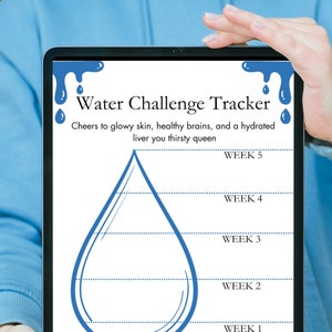 Drinking Water Challenge, Water Journal, Water Log, Hydration, Water ...