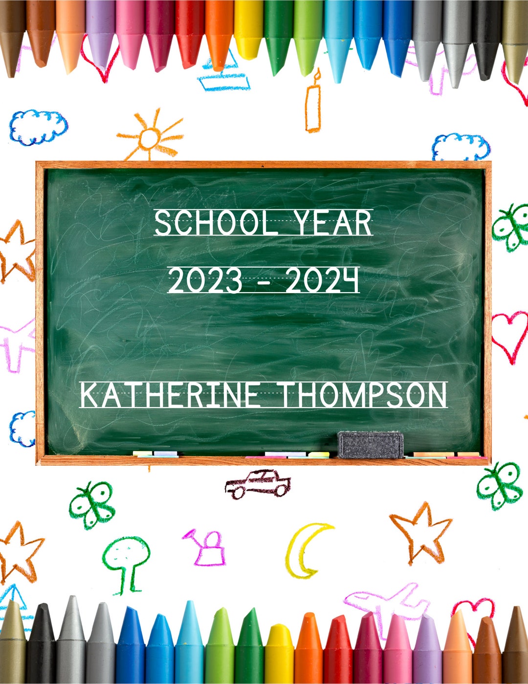 School Year Calendar Crayon Color, Planner for Stay at Home, Start-up ...