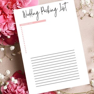 Wedding Packing List, PDF File, Easy Download, Packing List - Etsy