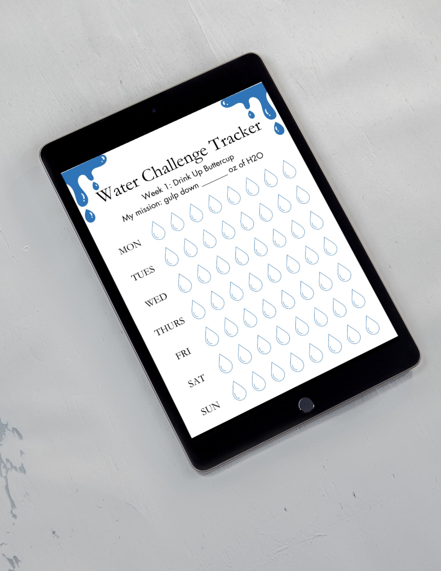 Drinking Water Challenge, Water Journal, Water Log, Hydration, Water ...