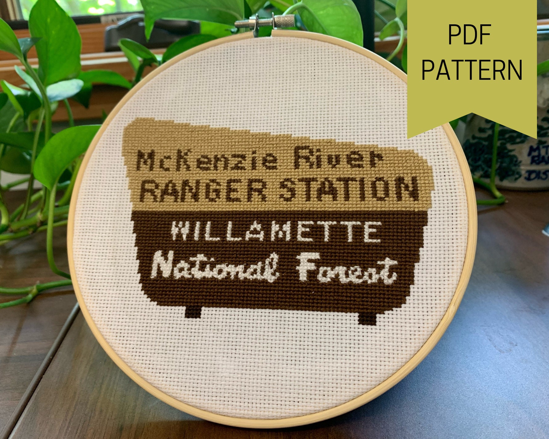 Forest Service Sign Cross Stitch Pattern | Willamette National Forest ...