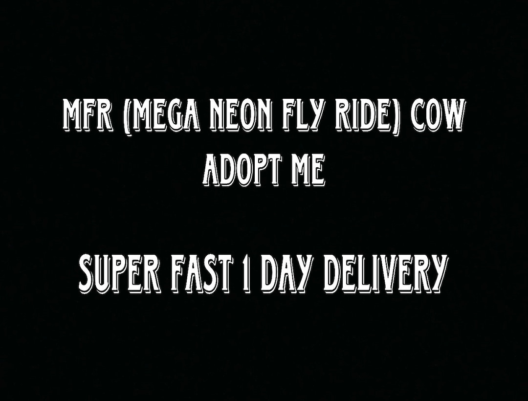 MFR Cow mega Neon Fly Ride Cow Adopt Me Virtual Game Item - Etsy