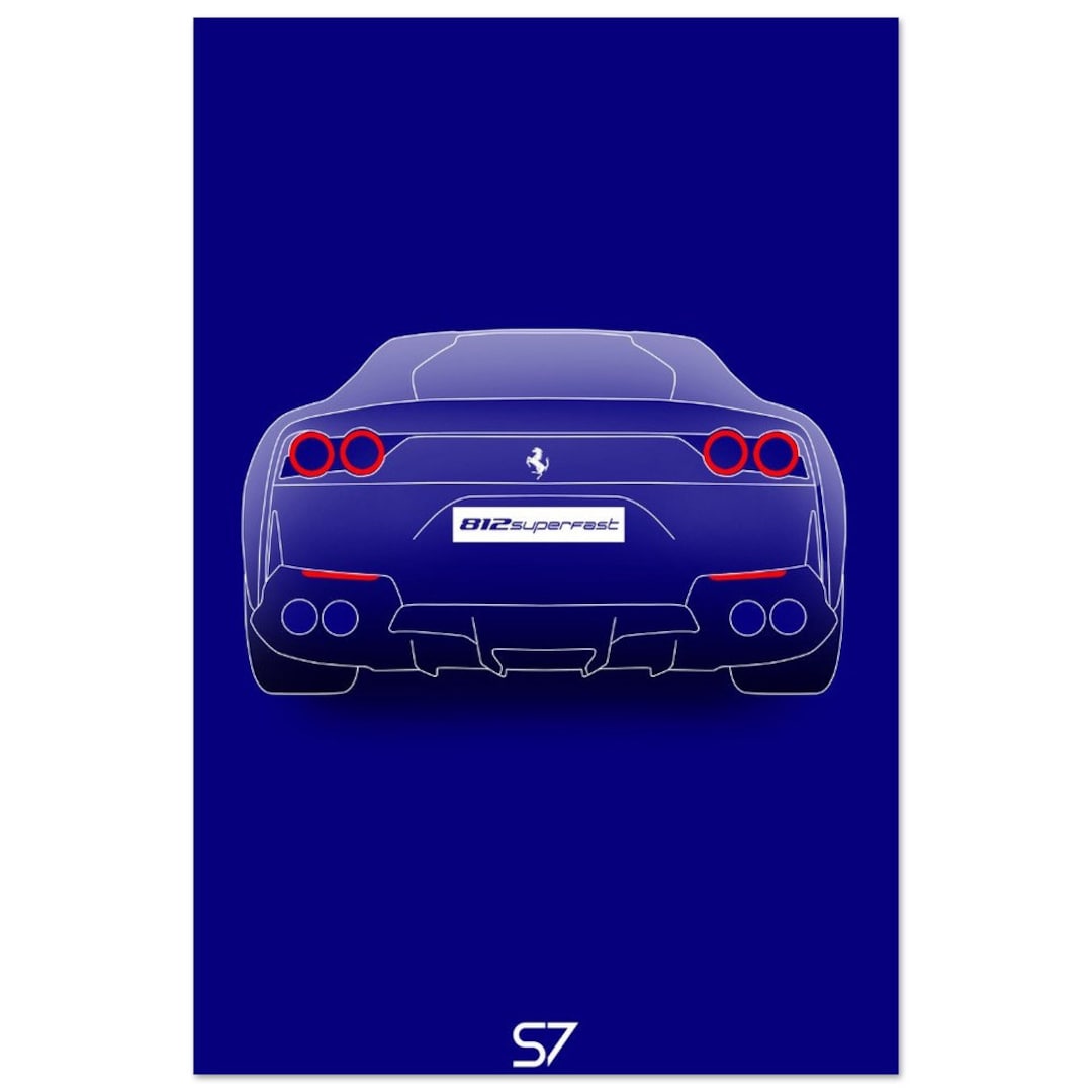Blue Ferrari 812 Superfast Aluminum Poster - Etsy