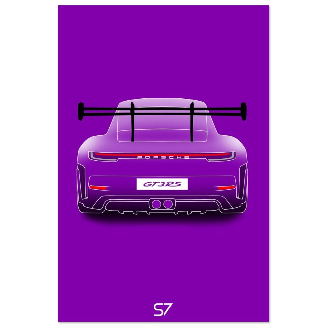 Purple Porsche 911 992 GT3 RS Aluminium Poster - Etsy