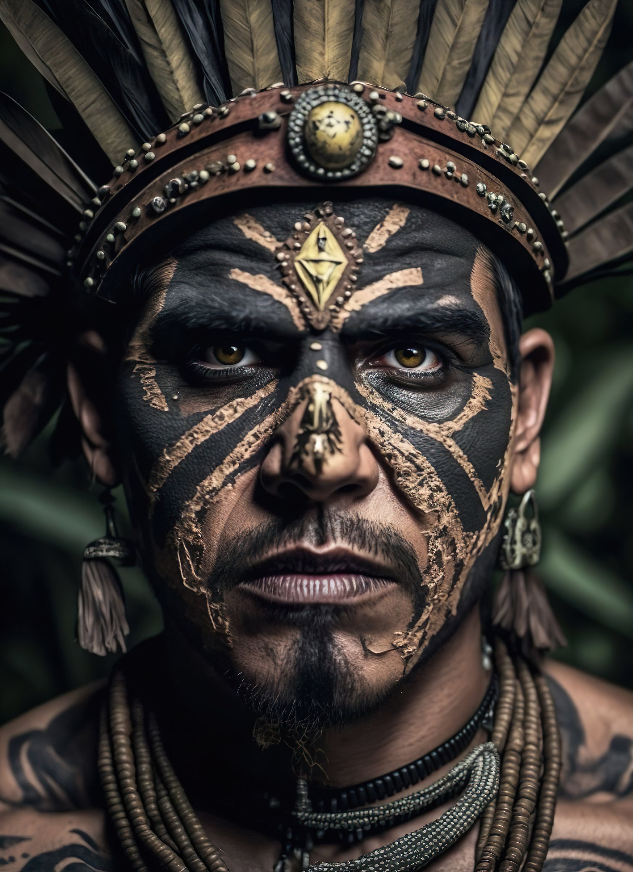 Aztec Warrior Face Painting