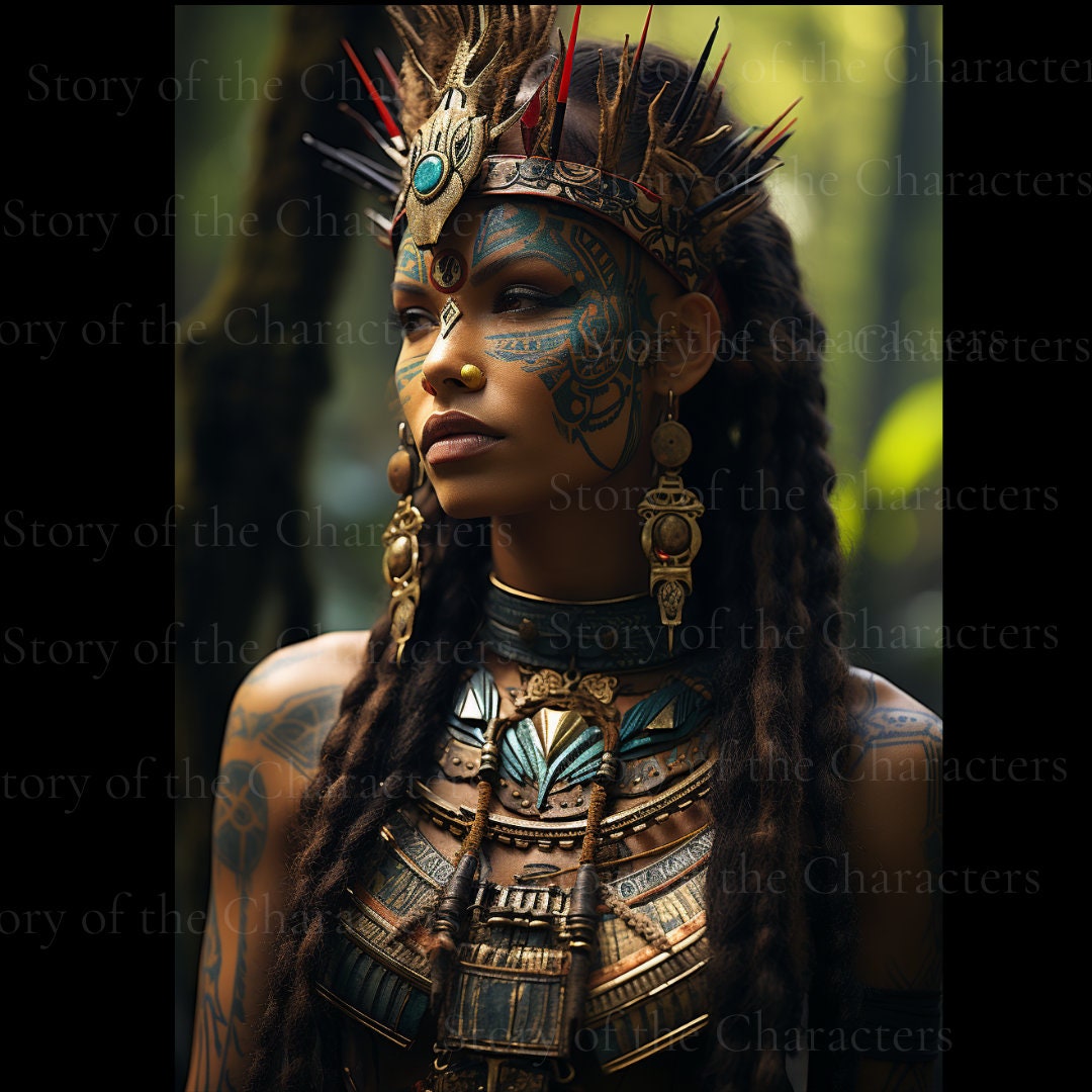 4PACK de guerreros aztecas / imprimibles Fotografía de retrato azteca ...