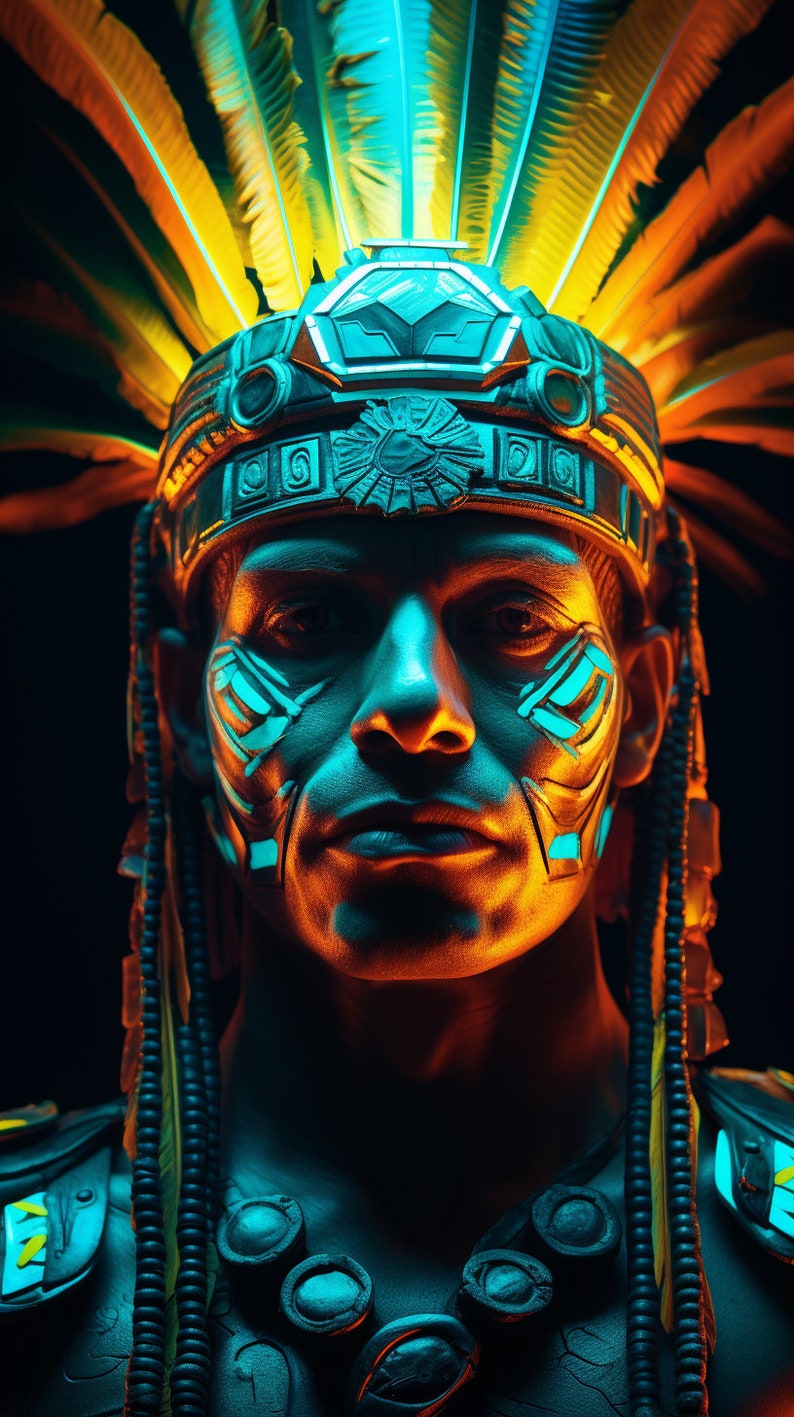 8pack Aztec Empire Aztec Prince Warrior Neon UHD Wallpaper - Etsy