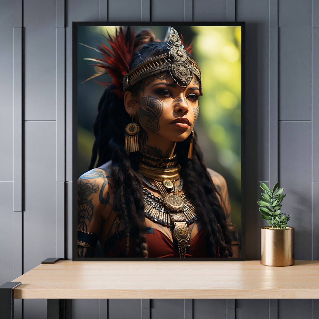 4PACK de guerreros aztecas / imprimibles Fotografía de retrato azteca ...