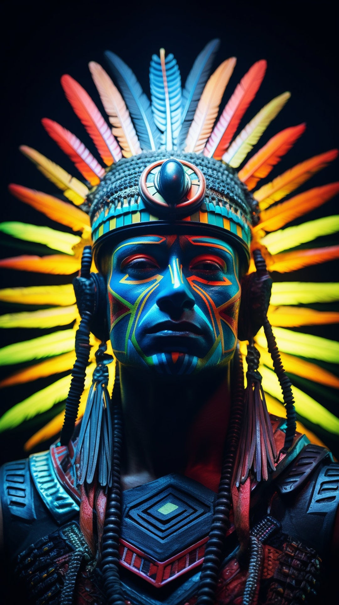 8pack Aztec Empire Aztec Prince Warrior Neon UHD Wallpaper - Etsy