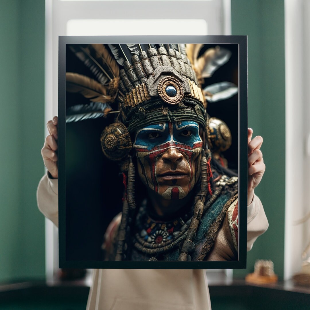 Aztec Warrior 15 / Printables Aztec Portrait Photography - Etsy