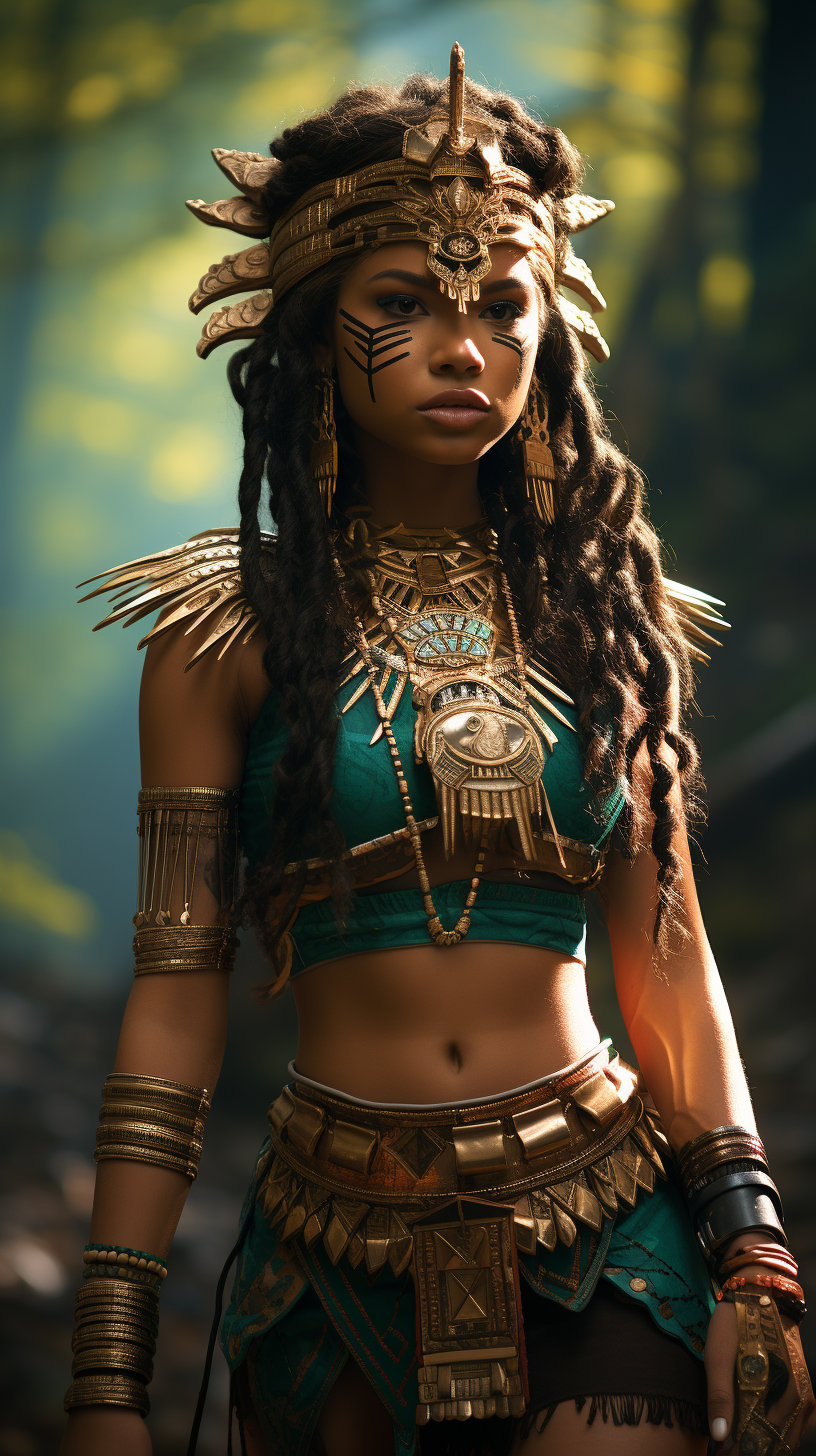 8pack Aztec Empire Aztec Princess Warrior 31 Aztec Woman Portrait Photography Digital Art Print
