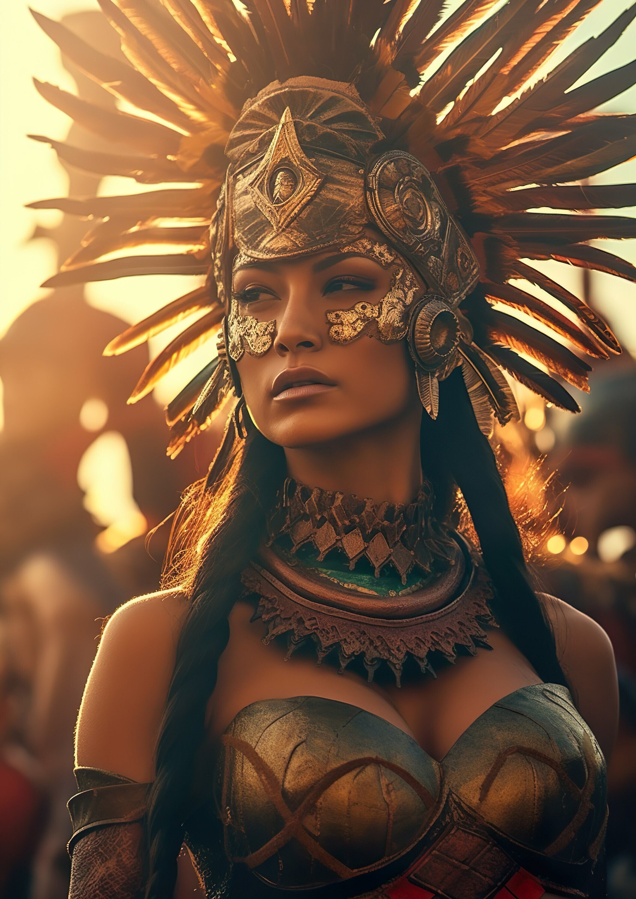 7PACK WALL ART Aztec Empire Aztecs Warrior Ai Art Print Portrait ...