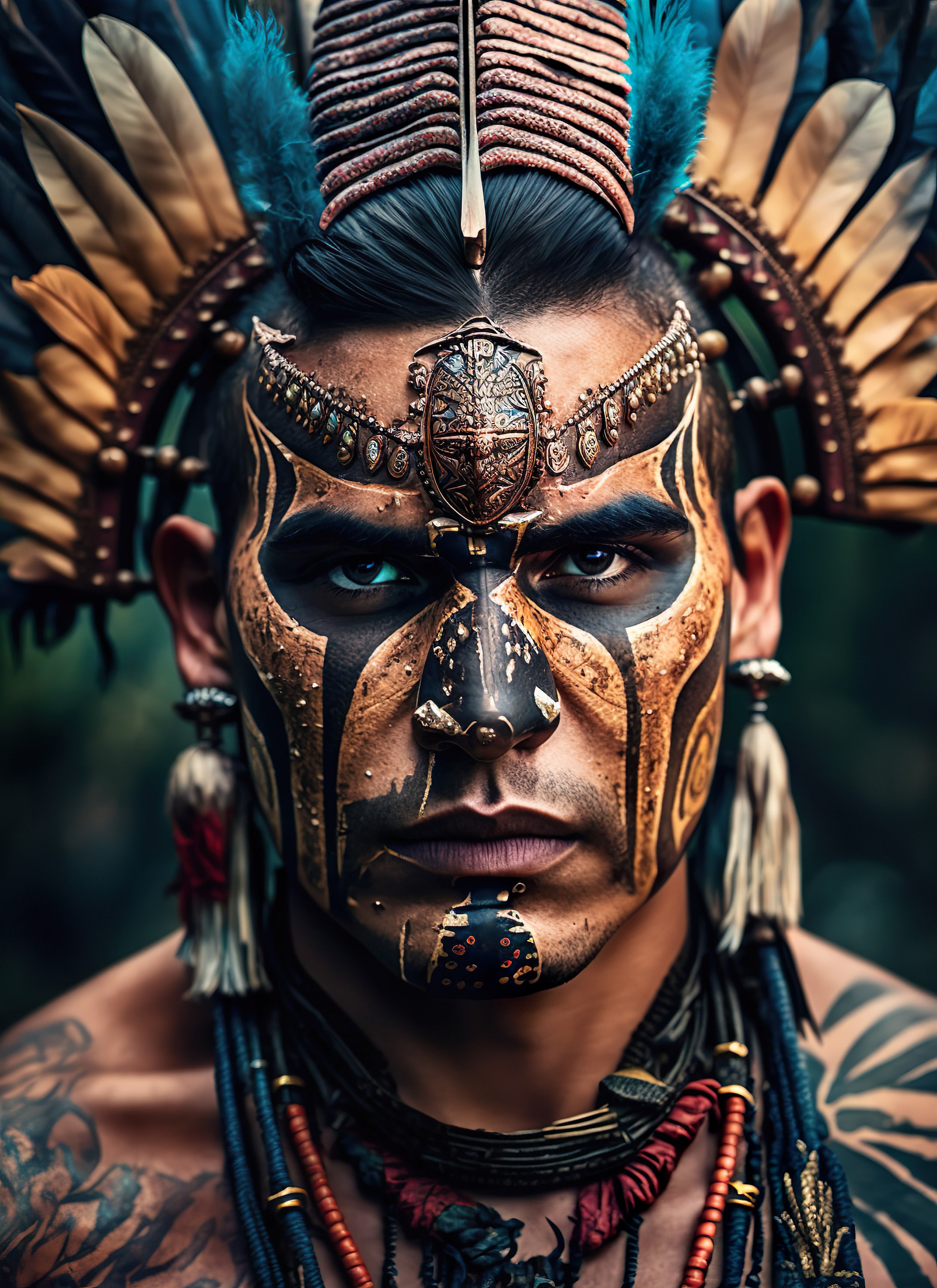 Aztec Warrior Face Painting