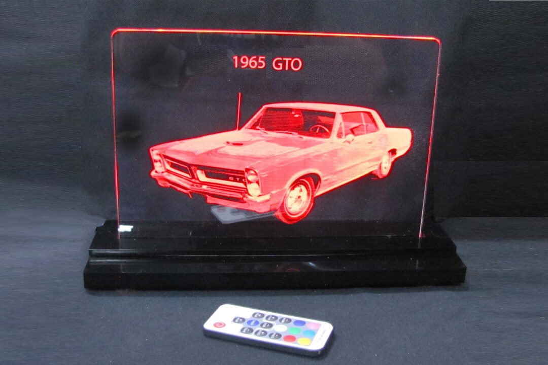 Pontiac GTO Laser Etched LED Edge Lit Sign - Etsy
