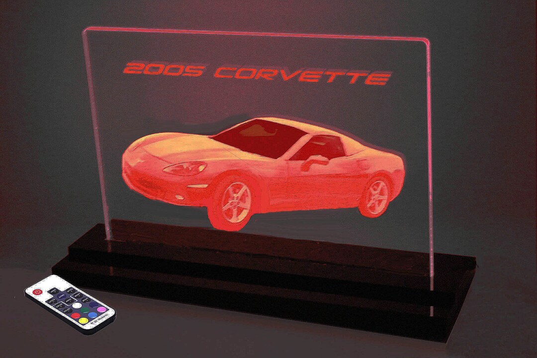 C6 Corvette Laser Etched LED Edge Lit Sign - Etsy