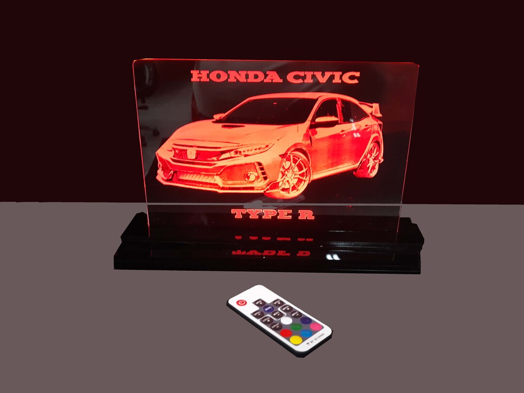 Honda Civic Type R Laser Etched LED Edge Lit Sign - Etsy