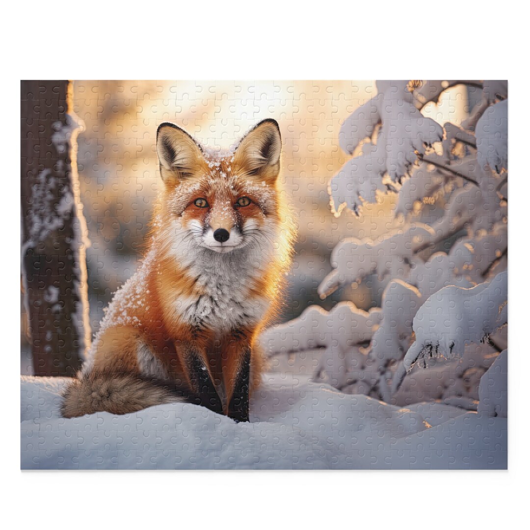 Winter Fox Jigsaw Puzzle, Snowy Fox Scene, 120, 252 or 500-piece Family ...
