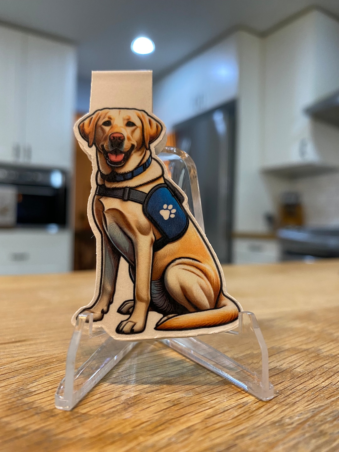Yellow Labrador Service Dog Magnetic Bookmark, Handmade Holographic or ...