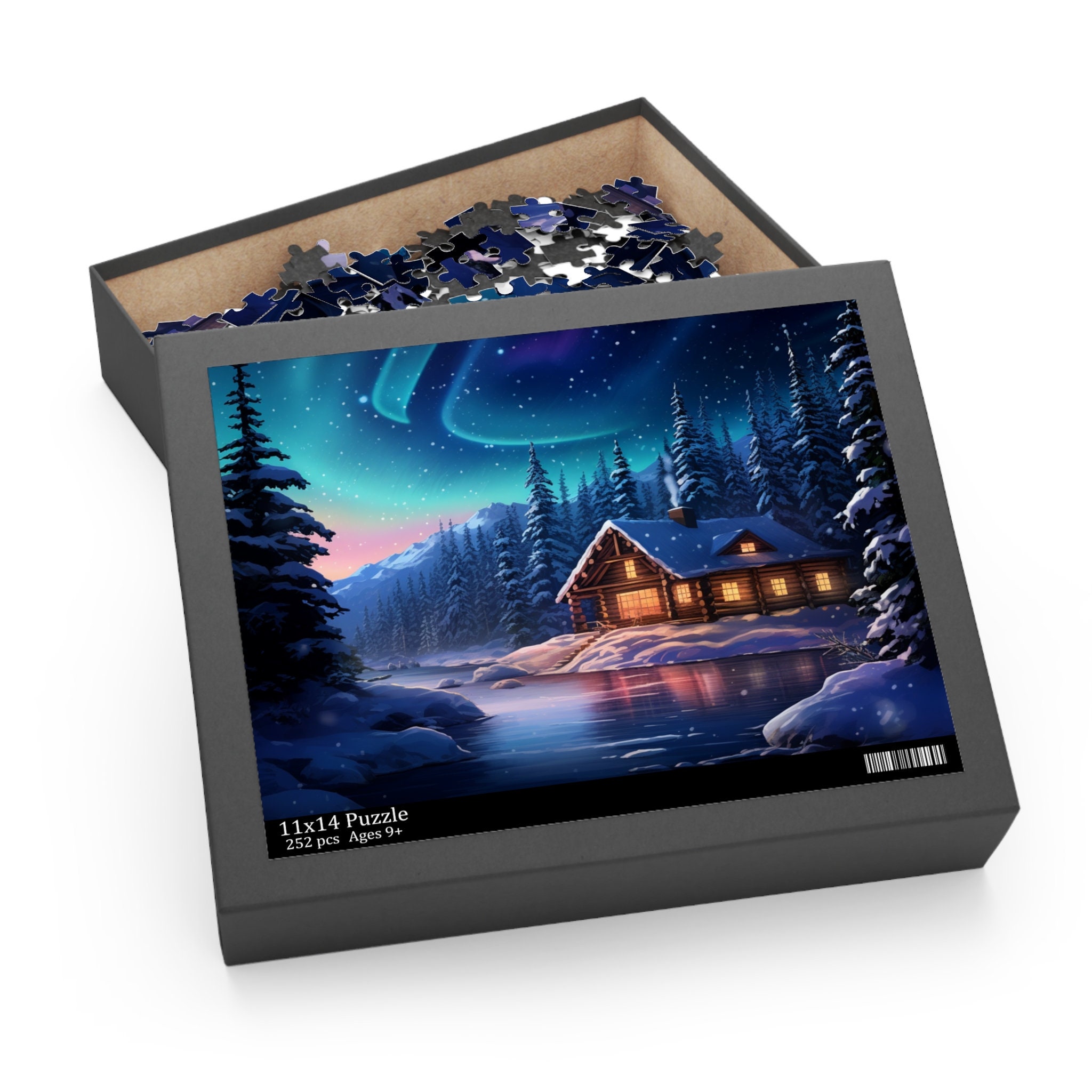 Woodland Cabin Puzzle, Aurora and Lakeside Wood Cabin Jigsaw Puzzle ...