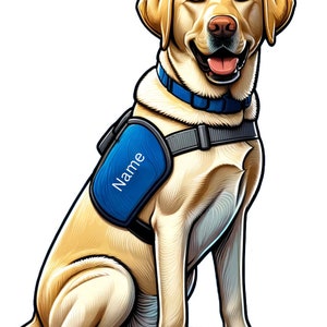 Yellow Labrador Service Dog Magnetic Bookmark, Handmade Holographic or ...