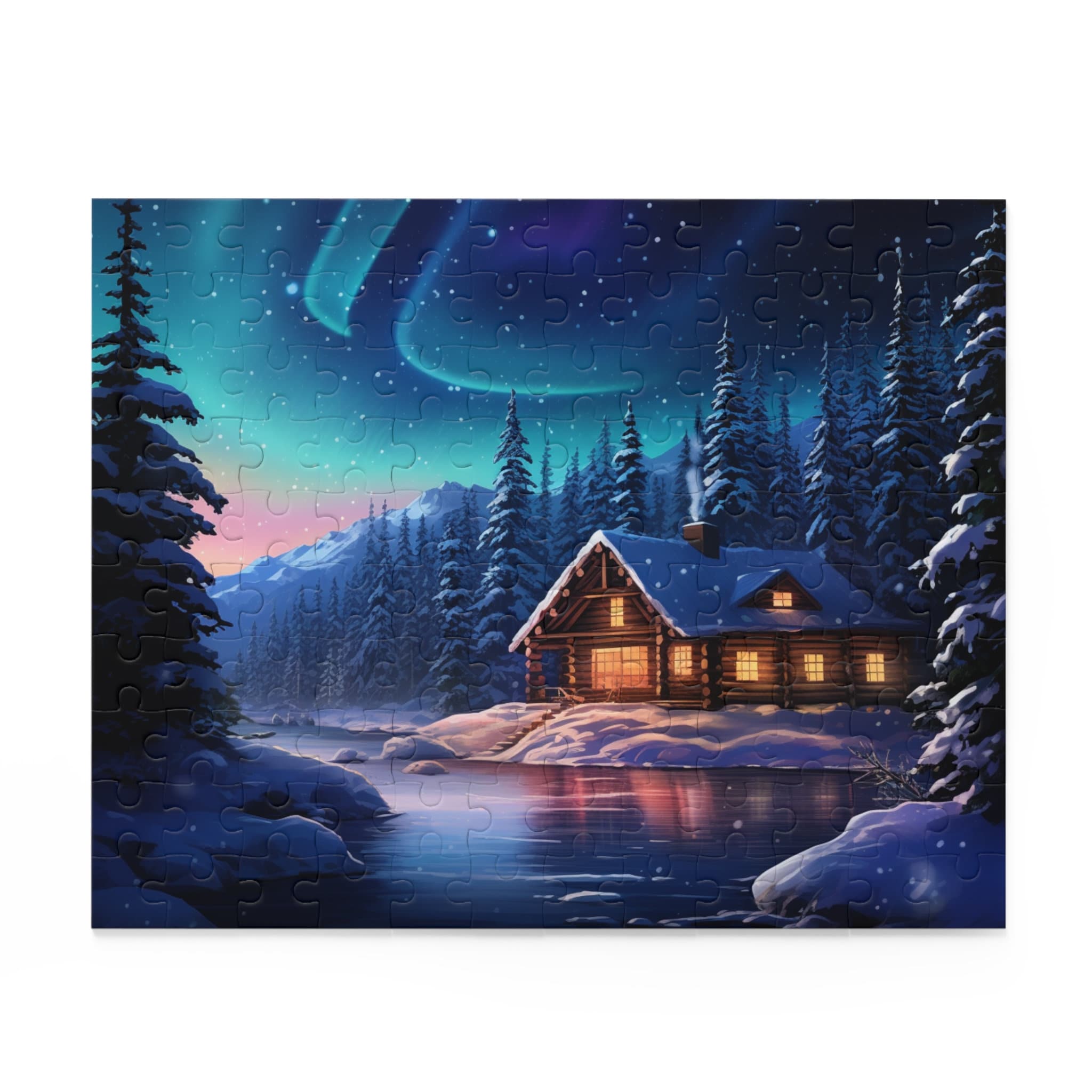 Woodland Cabin Puzzle, Aurora and Lakeside Wood Cabin Jigsaw Puzzle ...