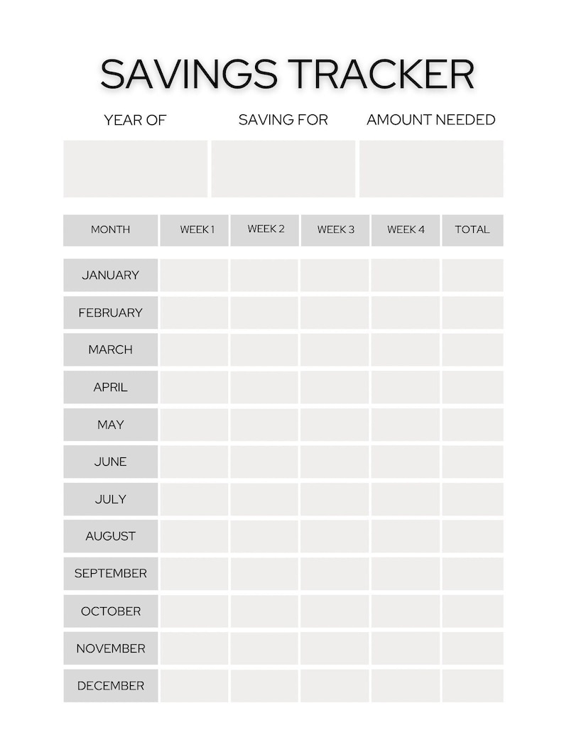 The Ultimate Savings Tracker - Etsy