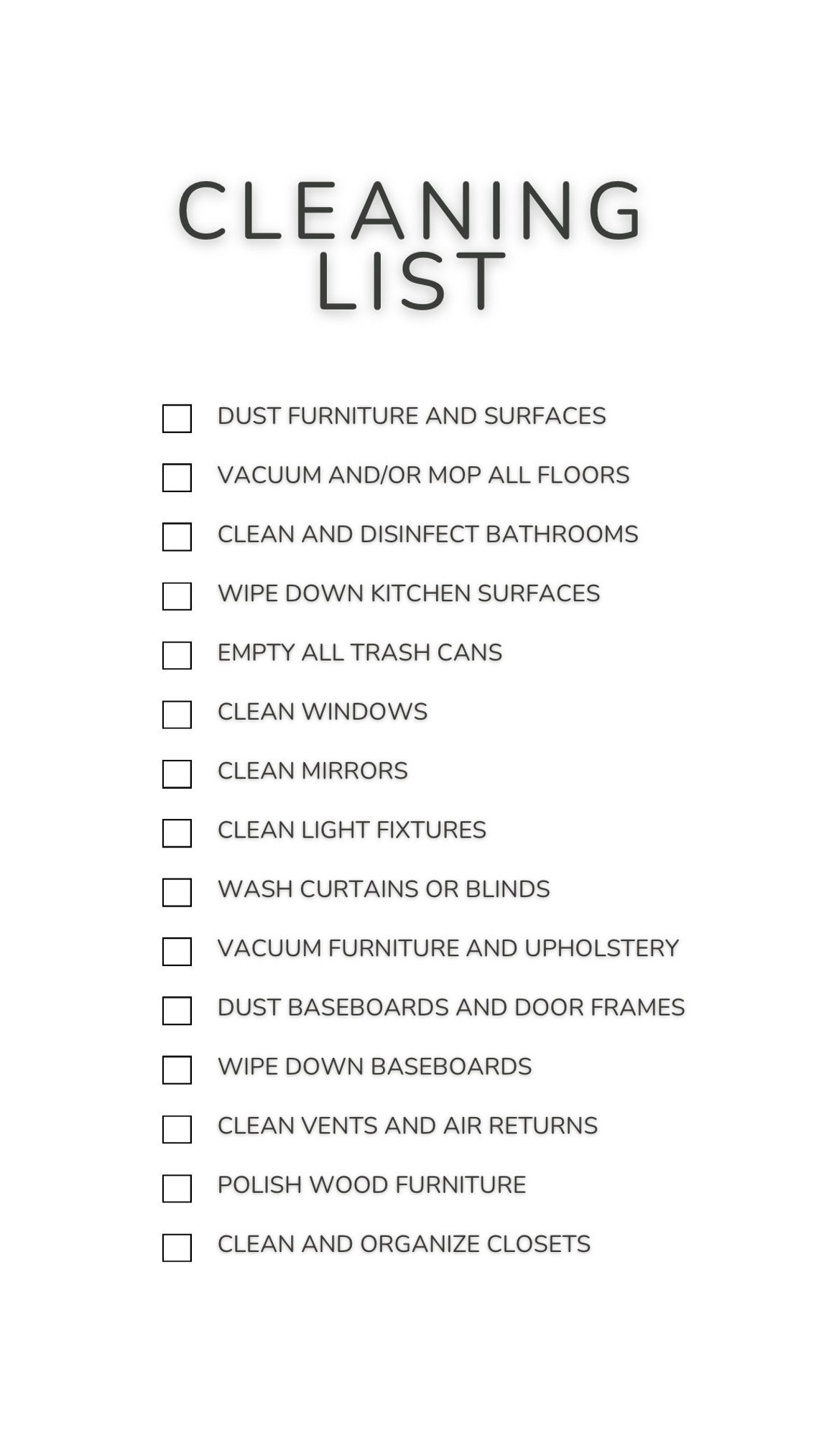 Cleaning Checklist - Etsy