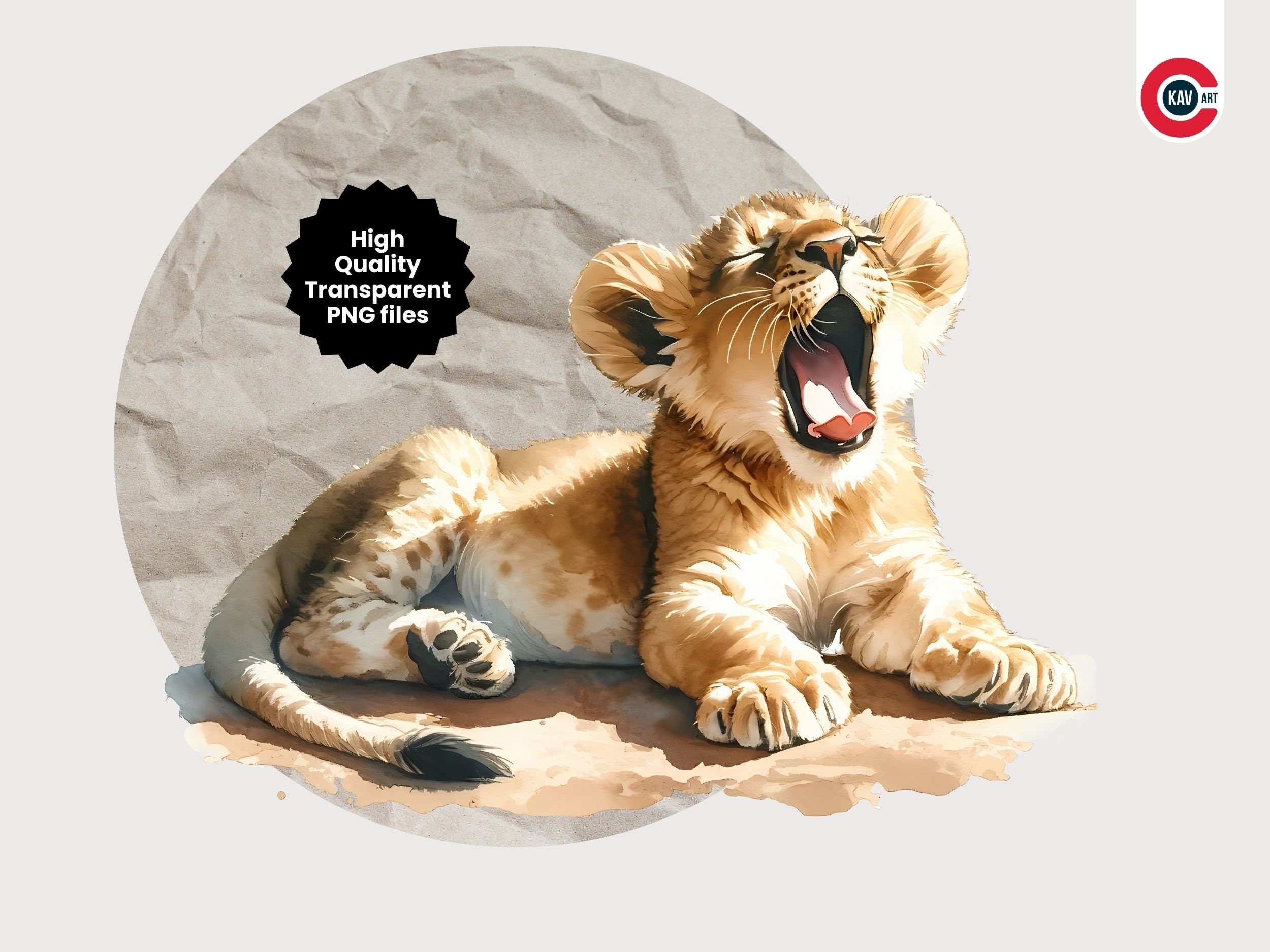 Cute Lion Cub Clipart Bundle, Lion Cub Illustration, Transparent PNG ...