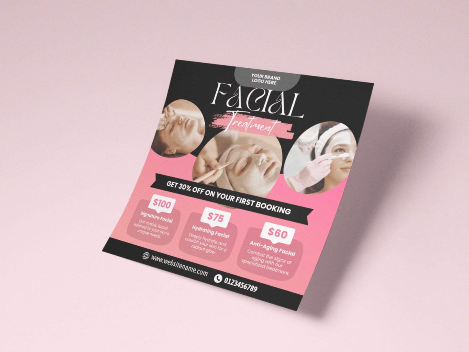 Facial Treatment Flyer, DIY Flyer Template Design, Skin Care Services ...