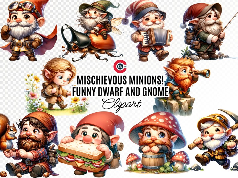 Funny Dwarf and Gnome Clipart, Dwarf Fun Activity, Gnome Fun Clipart ...