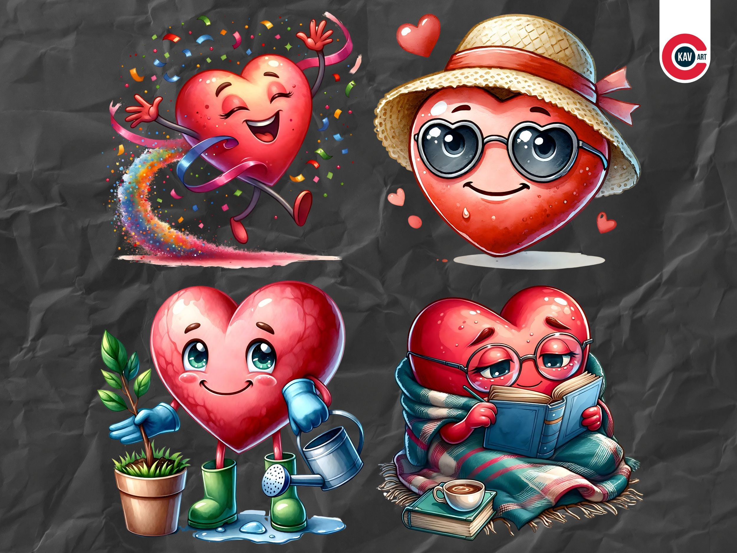 Heart Clipart, Heart Emote Clipart, Funny Heart, Cute and Funny Heart ...