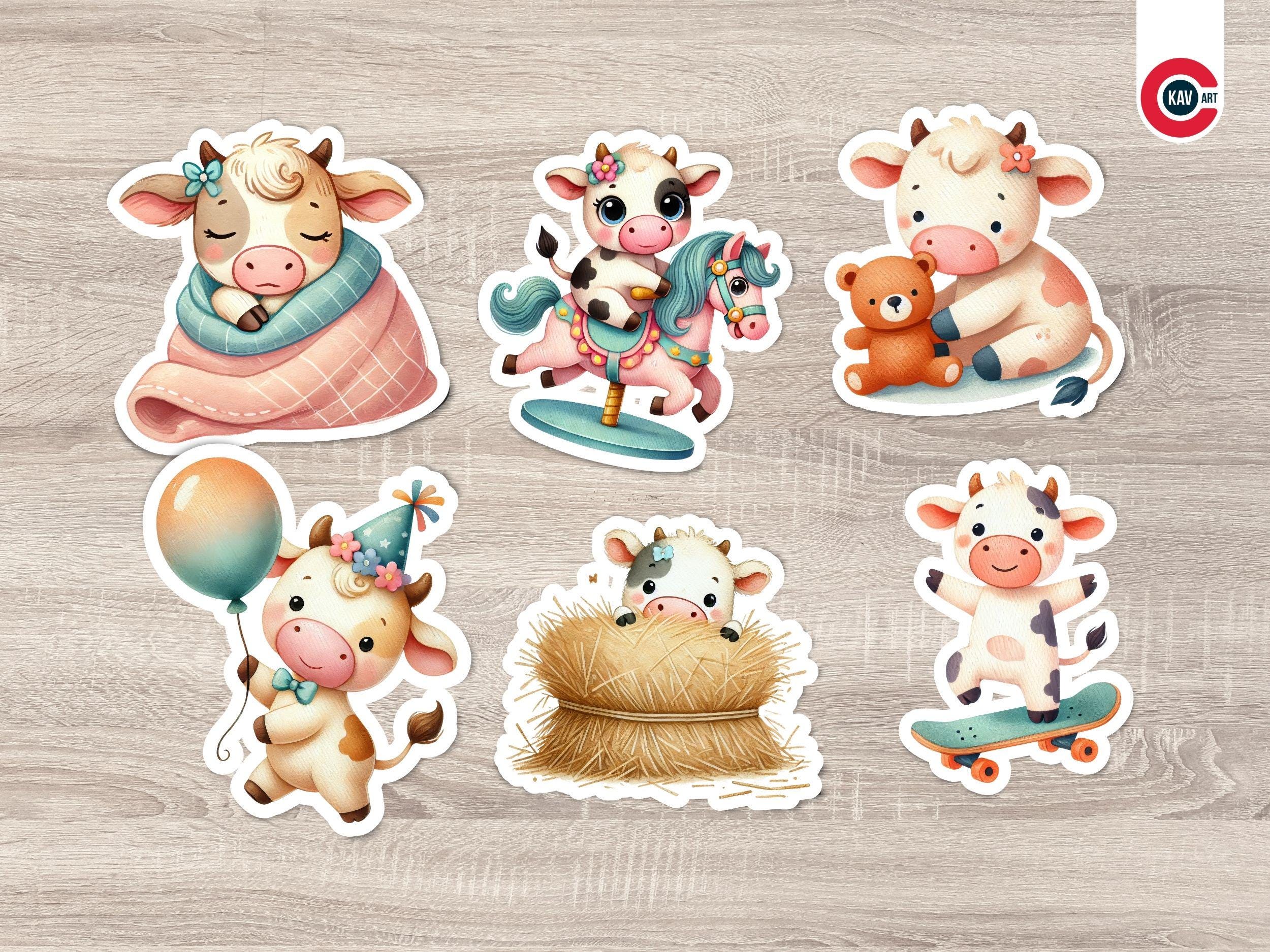Nursery Animals Clipart, Nursery Baby Cow Clipart, Baby Cow Clipart ...