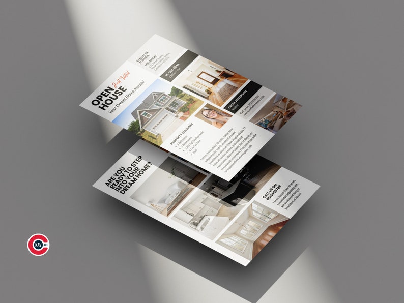 Real Estate Open House Flyer Template: DIY Canva Design (A4/US Letter ...