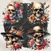Floral Skull Watercolor Clipart, Skull PNG Designs, Spring-inspired ...