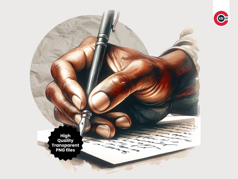 African American Hand Holding a Torch, African American Hand Writing a ...