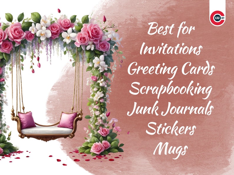 Floral Swing Watercolor Clipart: Transparent PNG (digital Download) - Etsy
