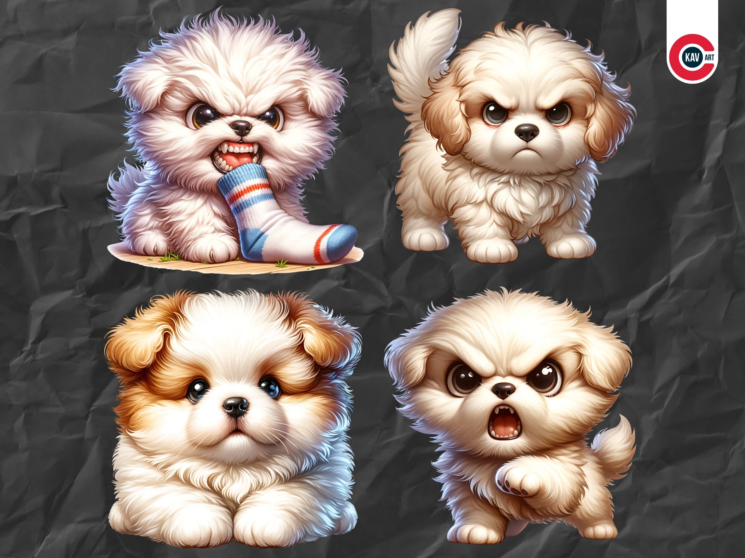 Baby Dog Clipart, Cute Angry Dog Clipart, Funny Angry Baby Dog, Playful ...
