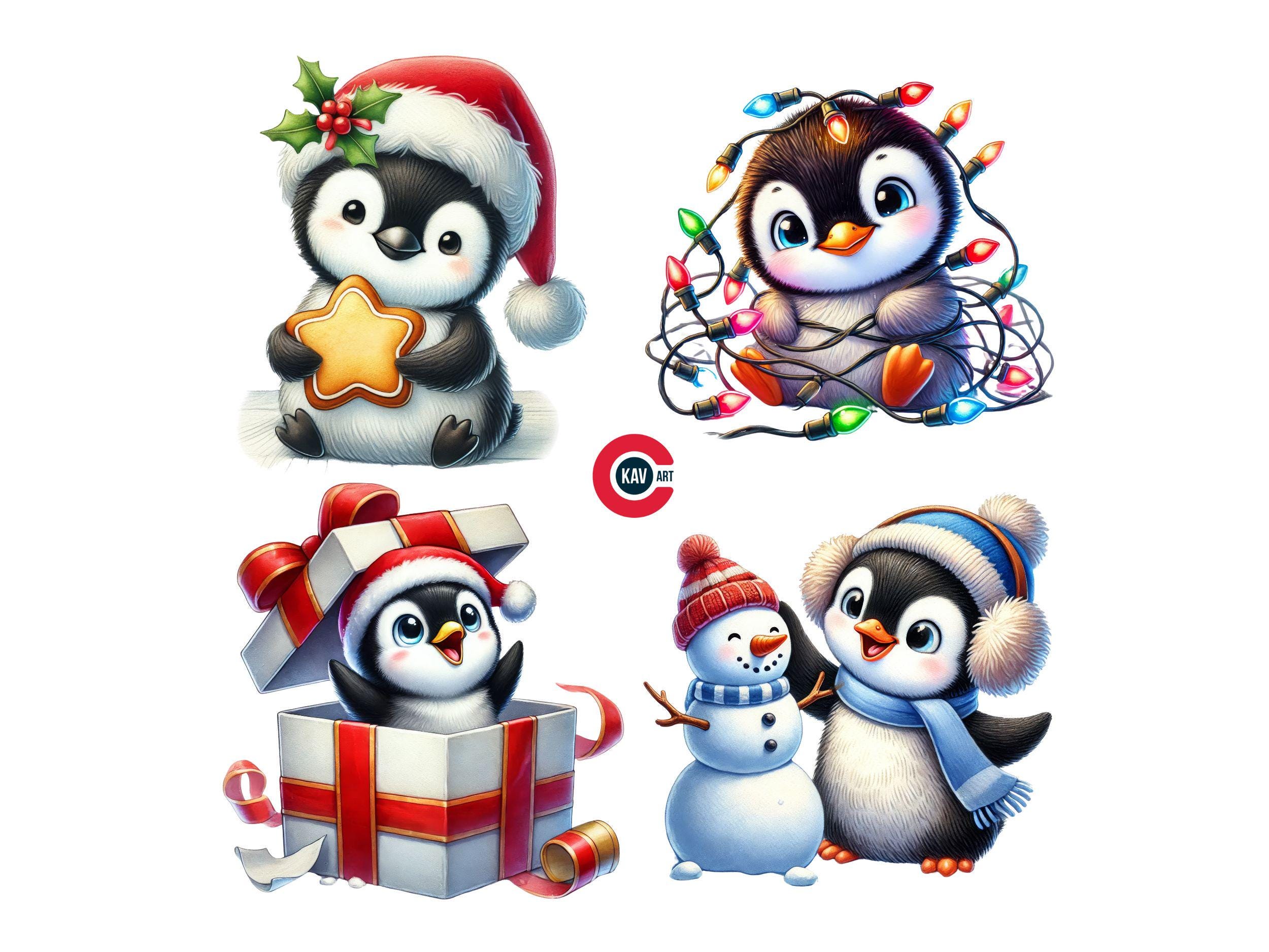 Penguin Clipart, Cute Christmas Penguin Clipart, Christmas Clipart ...