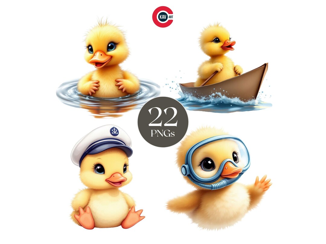 Cute Duckling Clipart, Baby Animal PNG Graphics (digital Download) - Etsy