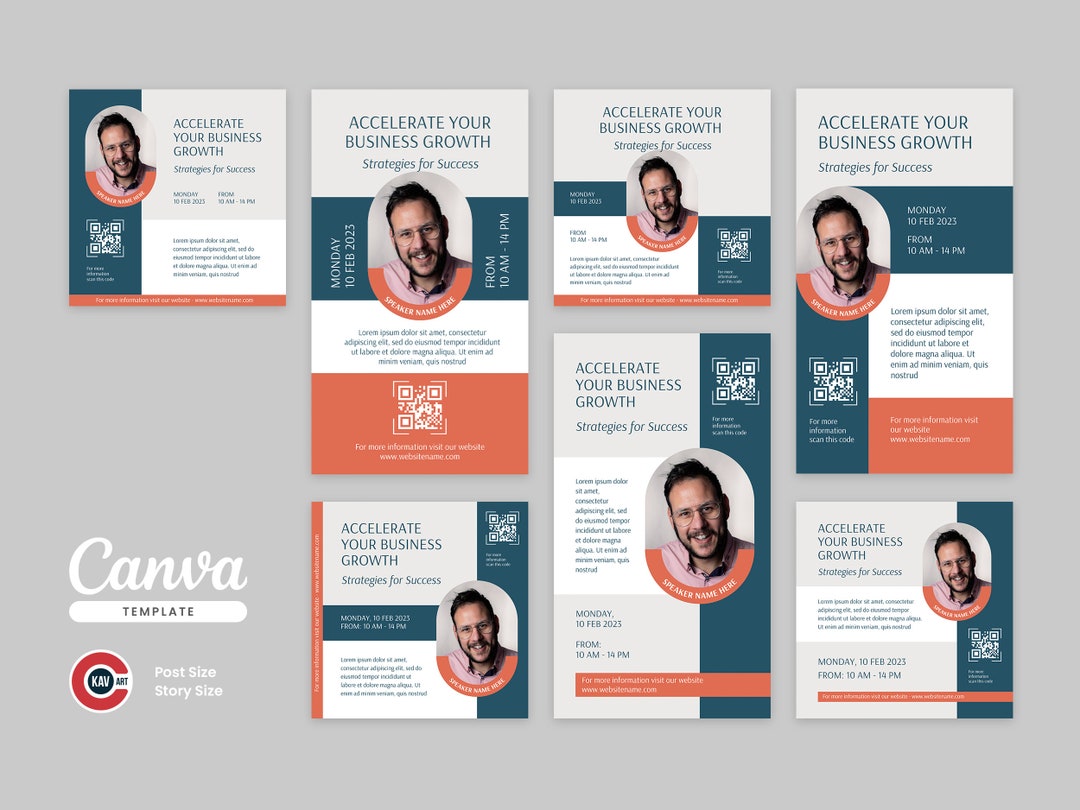 Business Conference Canva Templates: Webinar Social Media (digital ...